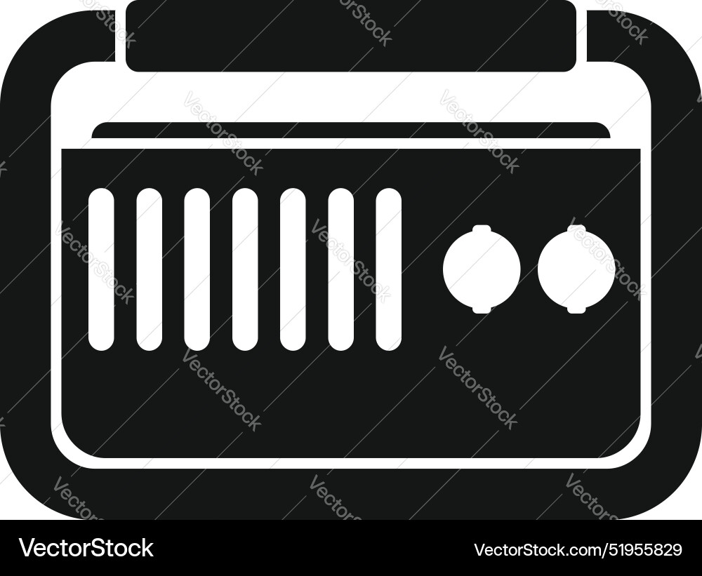 Portable radio receiver broadcasting audio waves Vector Image