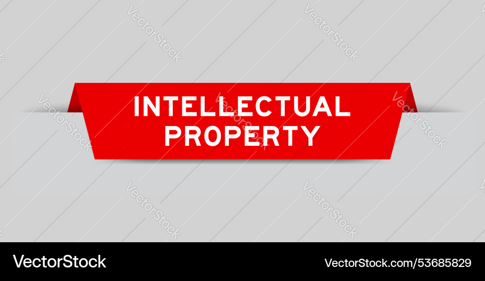 Red color inserted label with word intellectual Vector Image
