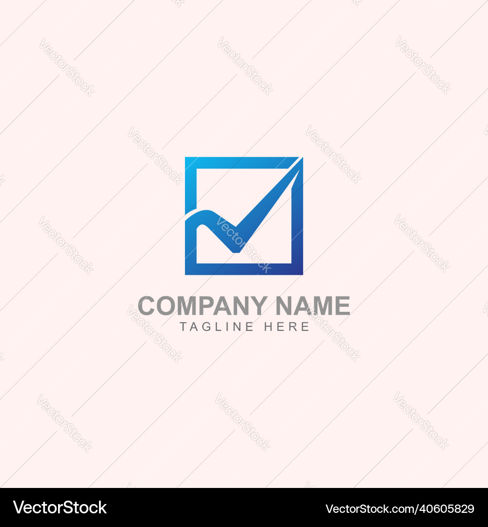 Square check mark logo Royalty Free Vector Image