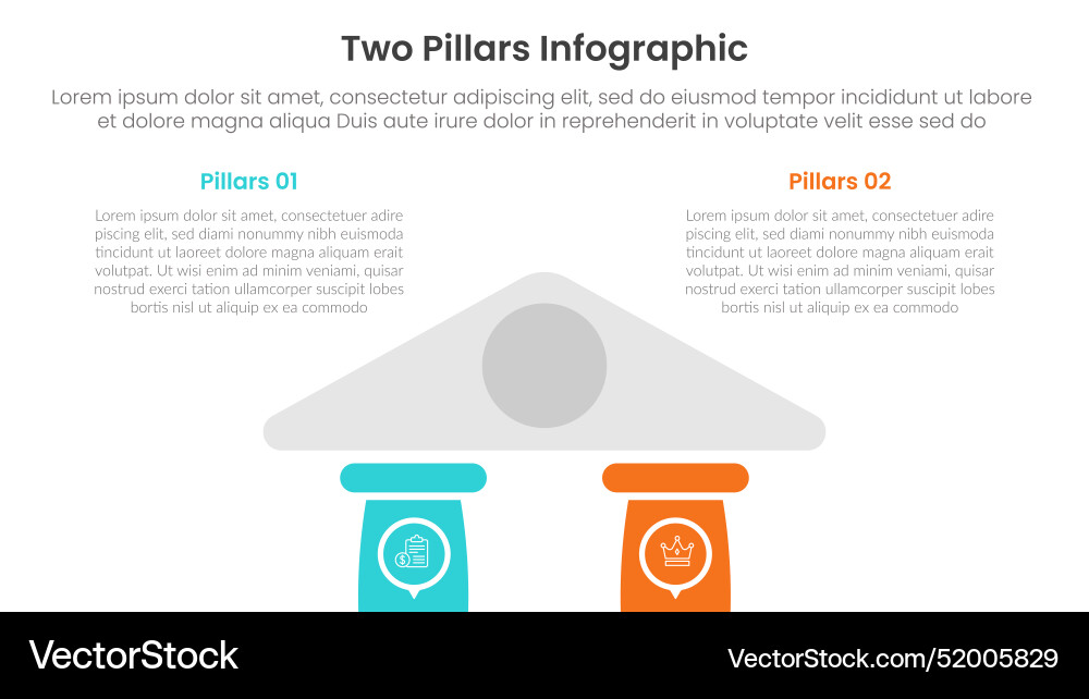 Two pillars framework with ancient classic Vector Image