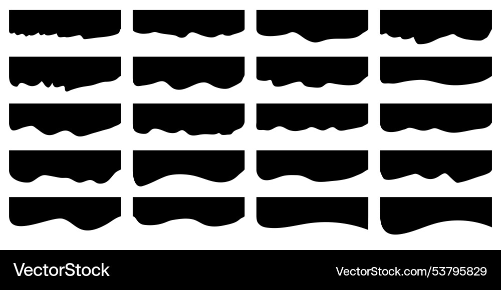 Wavy border shape for website divider Royalty Free Vector