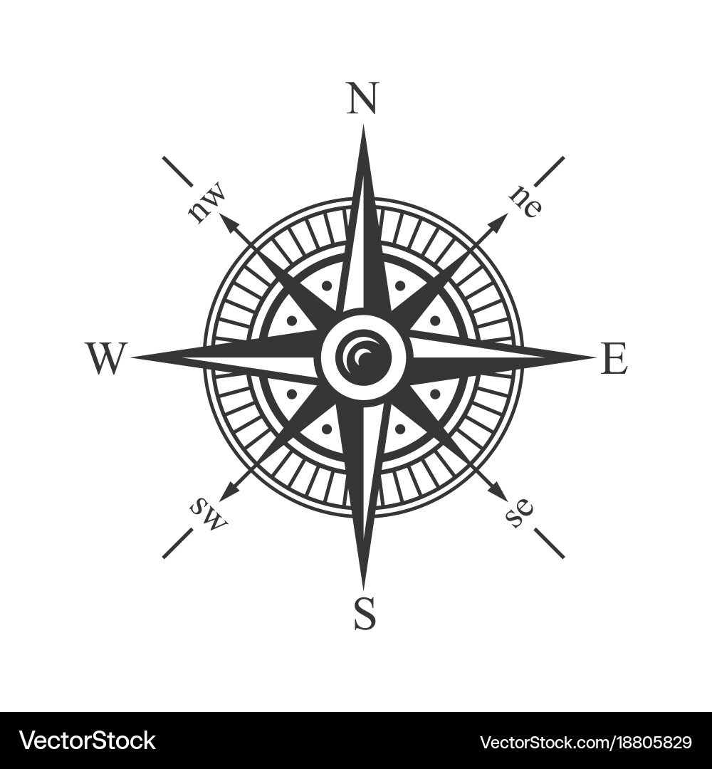 Wind Rose Compass Royalty Free Vector Image - VectorStock