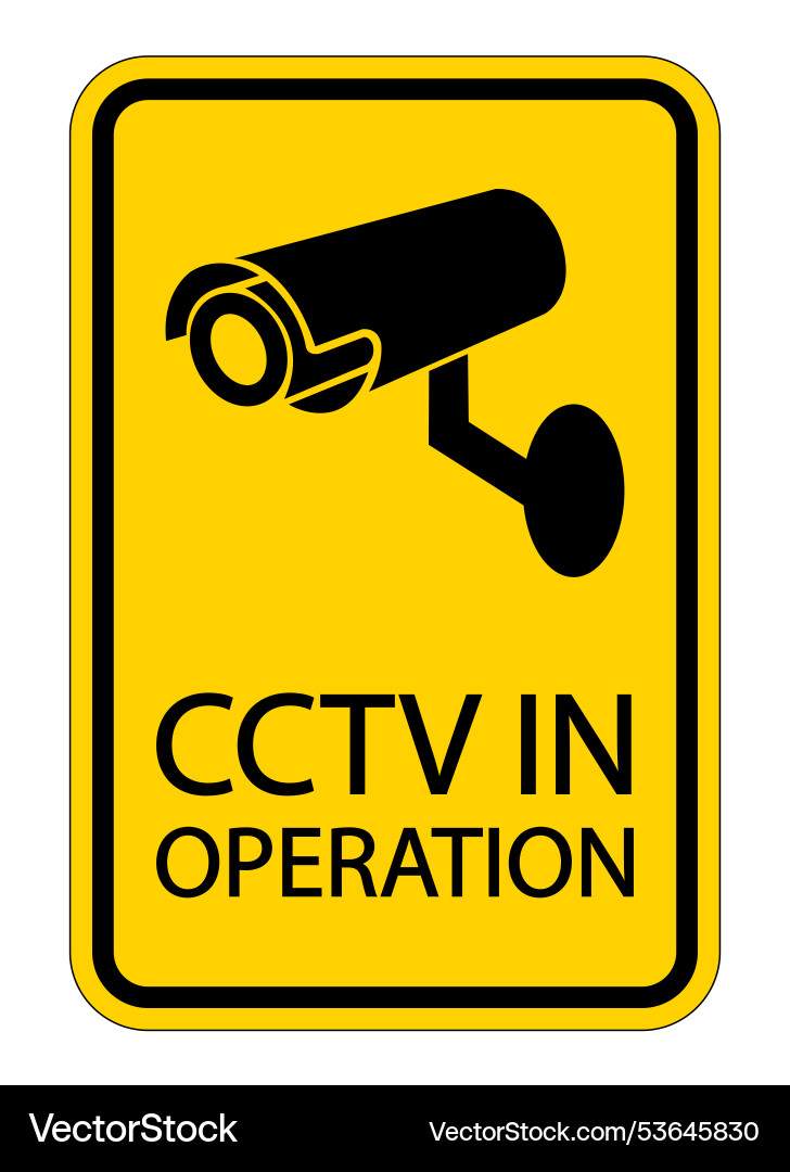 Cctv surveillance warning sign graphic design Vector Image