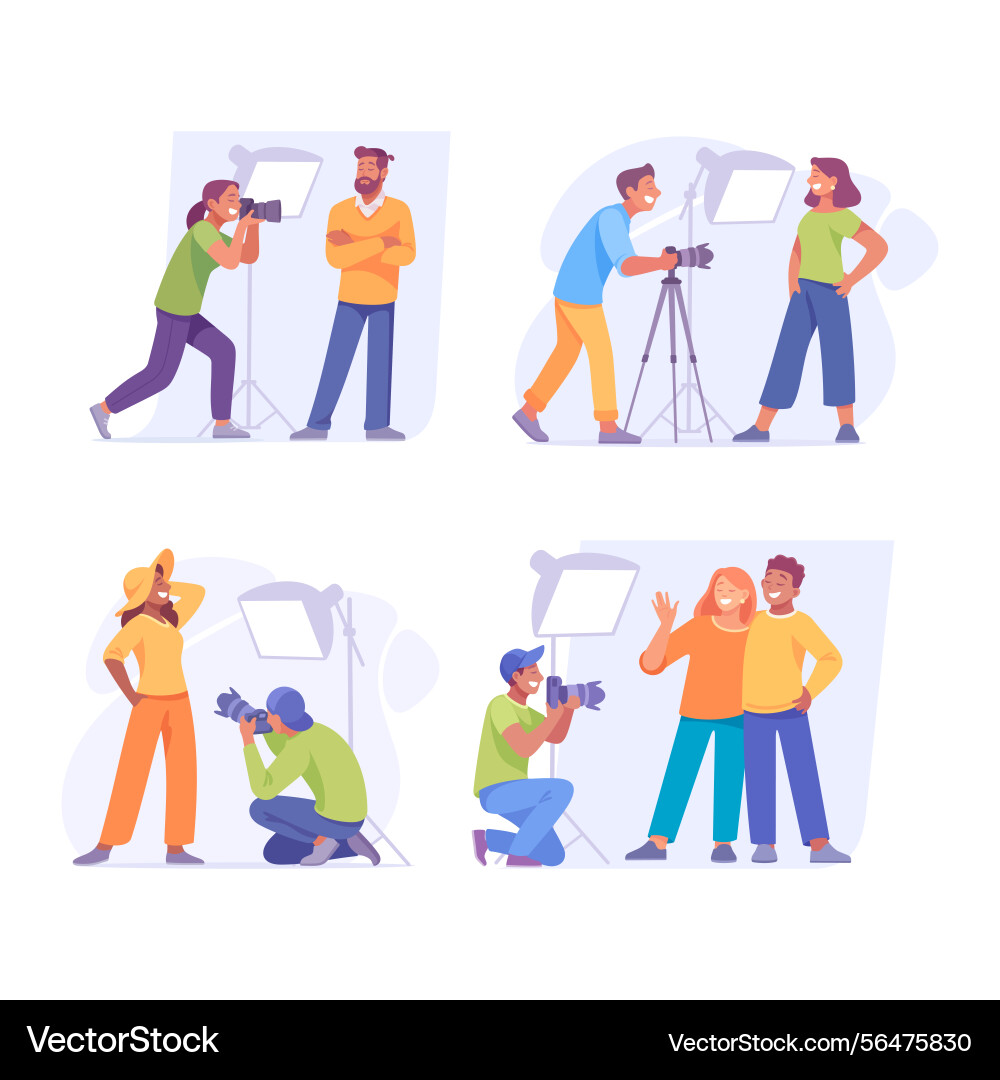 Dynamic and engaging photography studio in action Vector Image