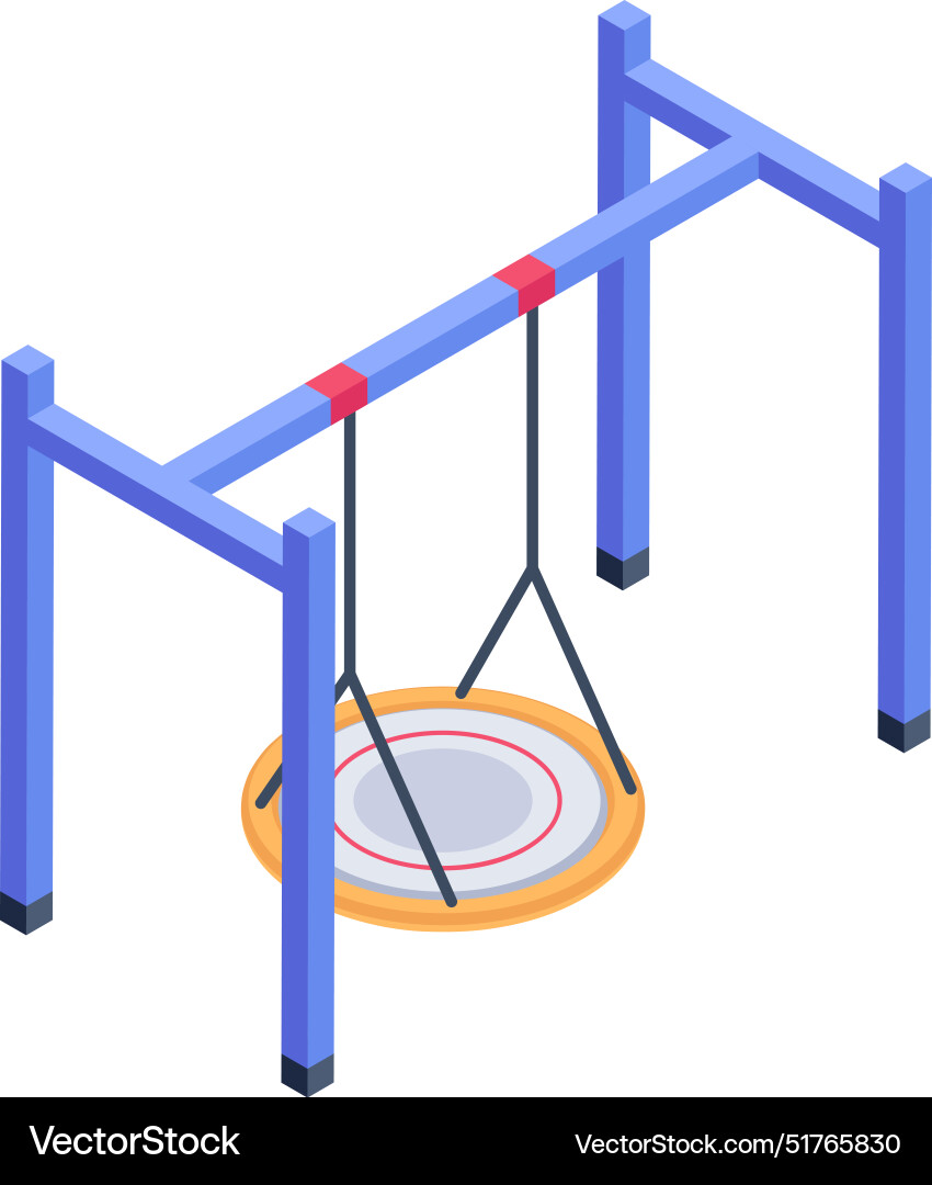 Editable isometric icon of a web swing Royalty Free Vector