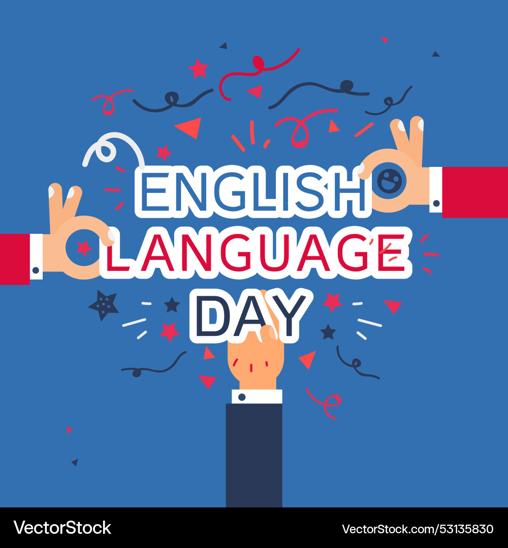 English language day banner Royalty Free Vector Image