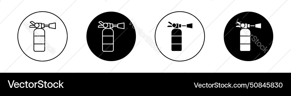 Fire extinguisher icon set safety extinguish Vector Image