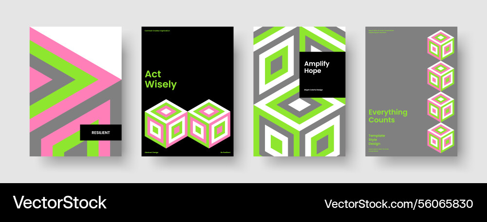 Geometric book cover template abstract report Vector Image