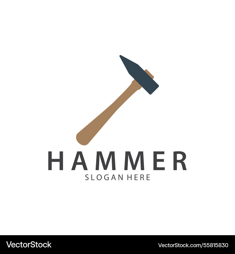 Hammer logo design creative Royalty Free Vector Image