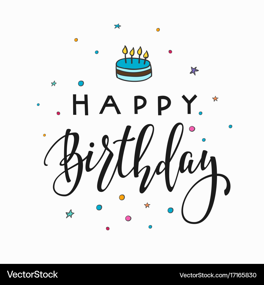 Happy birthday party lettering typography Vector Image