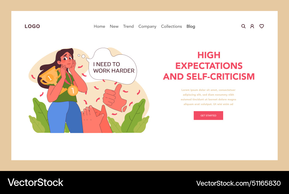 High expectations concept flat Royalty Free Vector Image