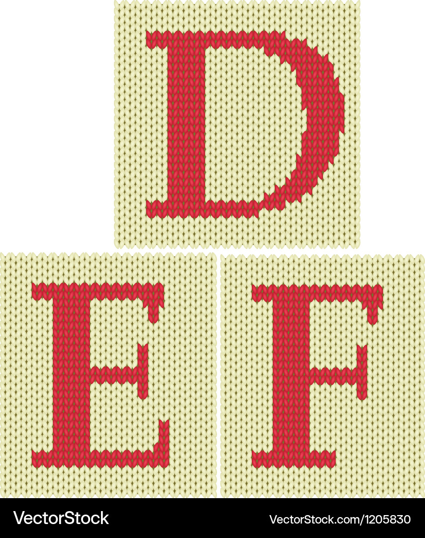 Knitted letters Royalty Free Vector Image - VectorStock