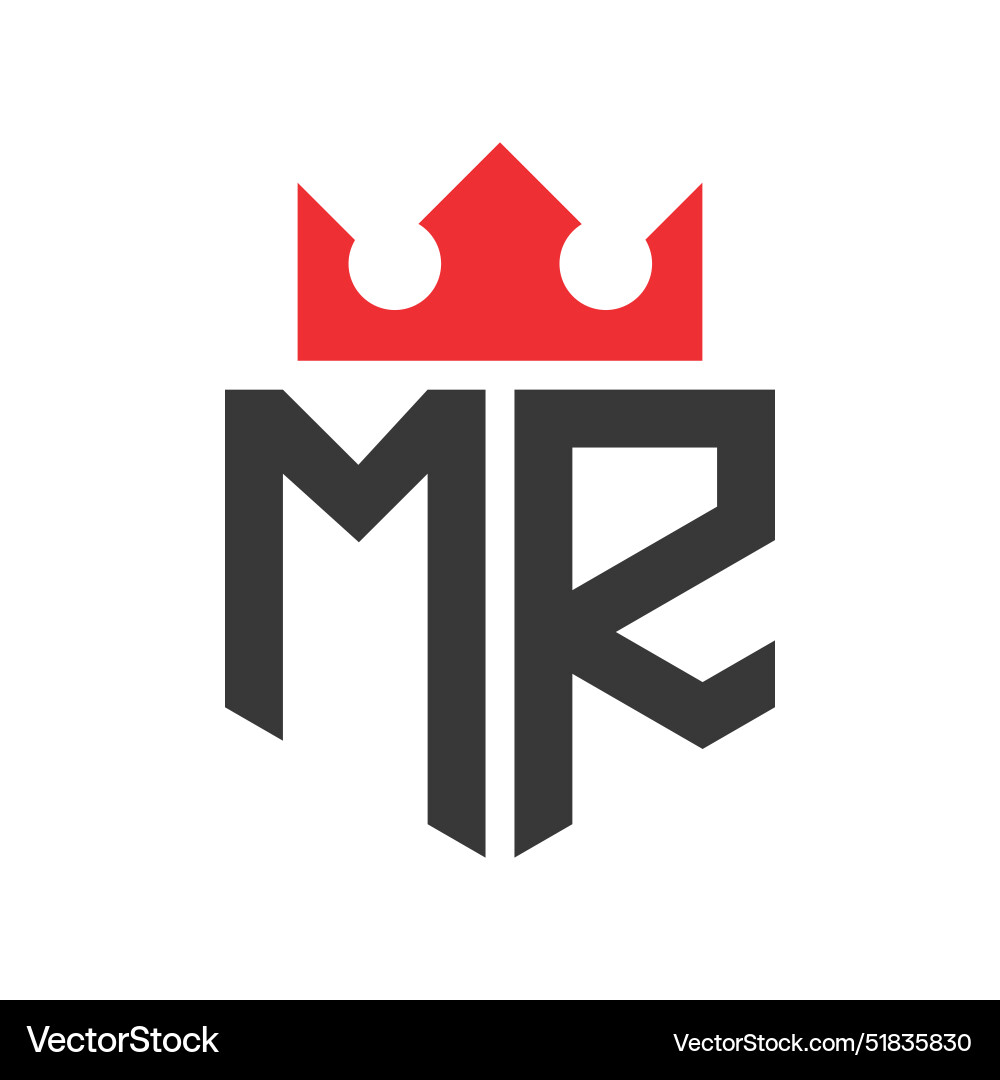 Letter mr crown logo Royalty Free Vector Image