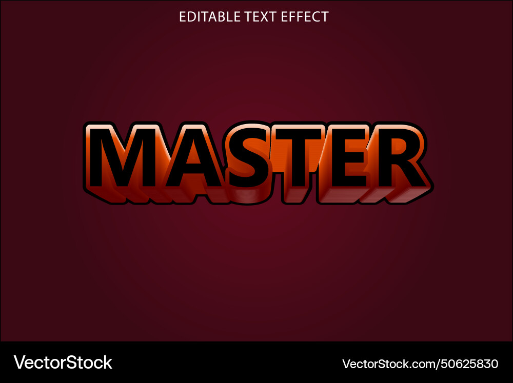 Master editable text effect 3 dimension emboss Vector Image