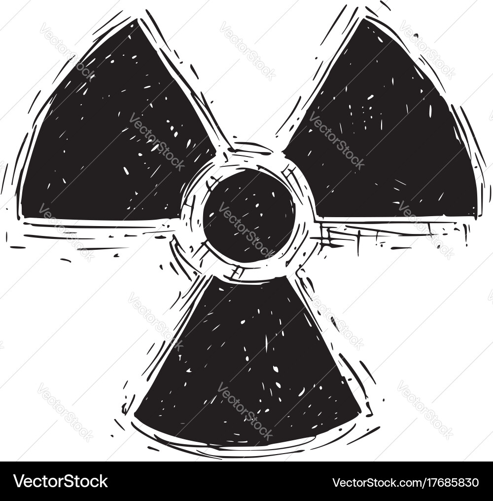 Nuclear Radiation Symbol - Doodle Royalty Free Vector Image