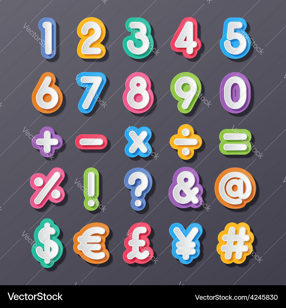 Paper number and symbol Royalty Free Vector Image