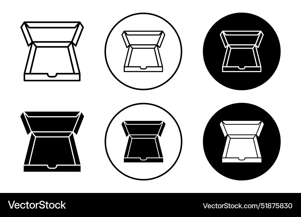 Pizza box icon outline flat icon Royalty Free Vector Image