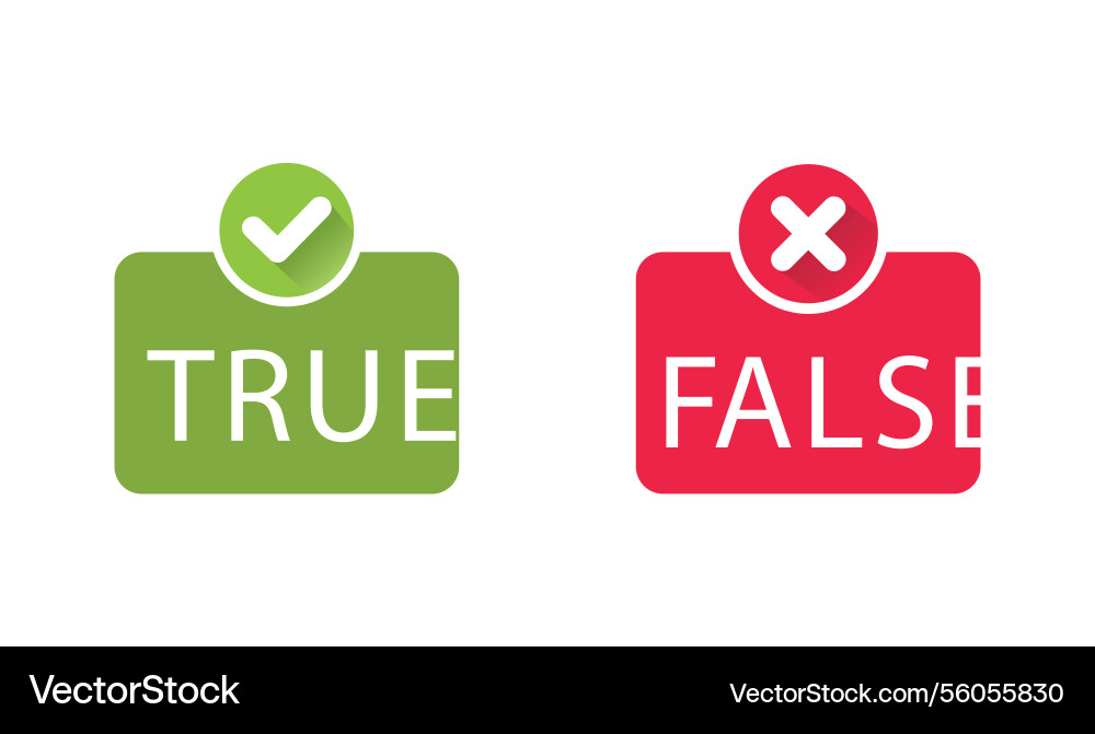 Stamps with words true and false Royalty Free Vector Image