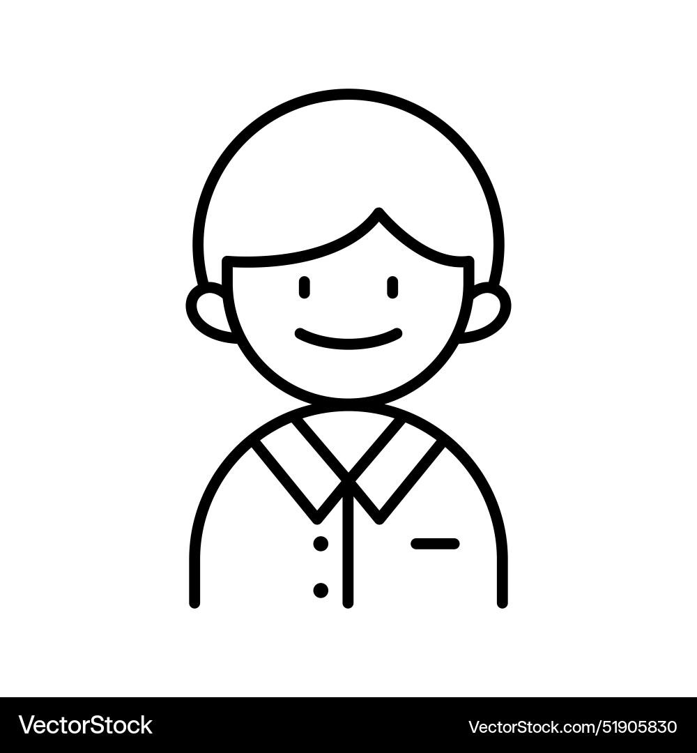 Student boy icon in thin line style graphic design