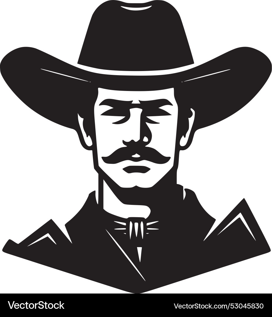 Western - black and white isolated icon Royalty Free Vector