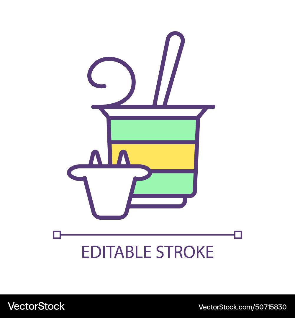 Yogurt cup rgb color icon Royalty Free Vector Image