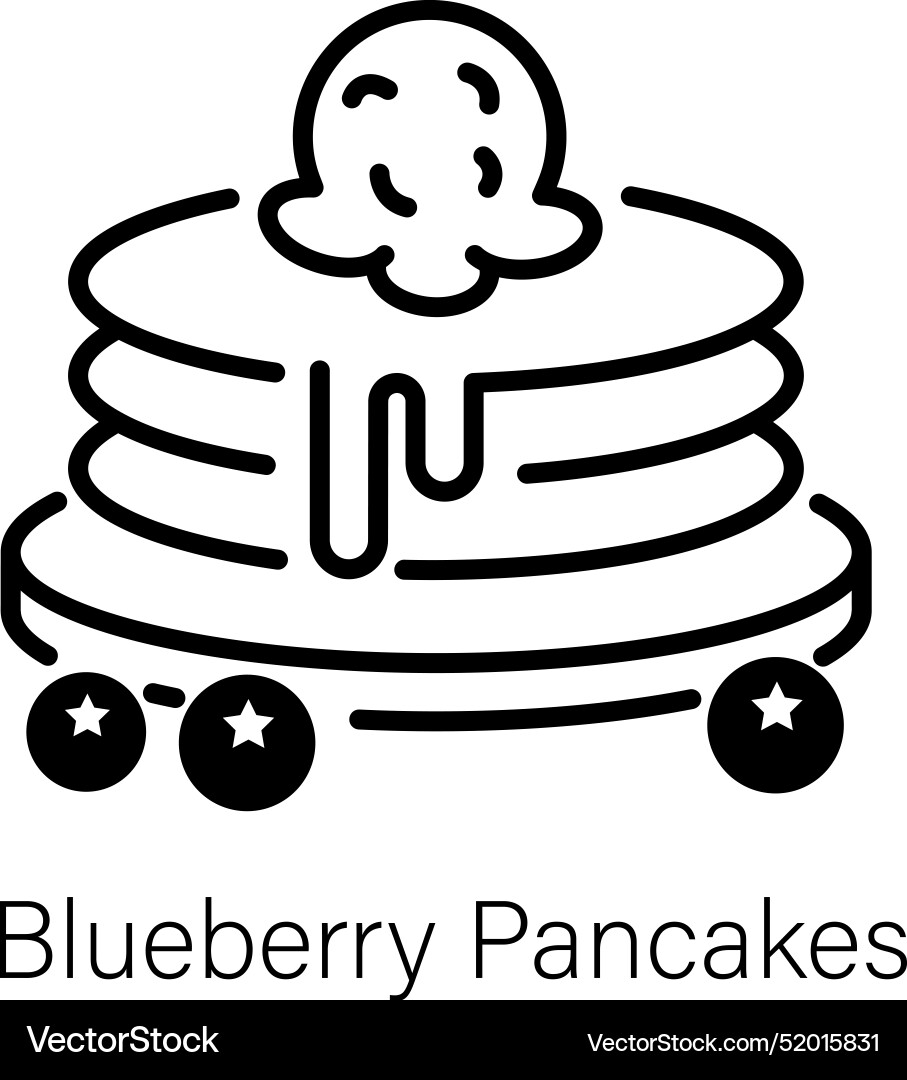 Blueberry pancakes Royalty Free Vector Image - VectorStock