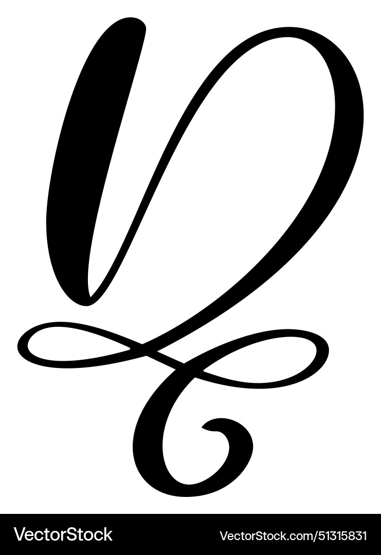 Calligraphy hand drawn letter d logo Royalty Free Vector