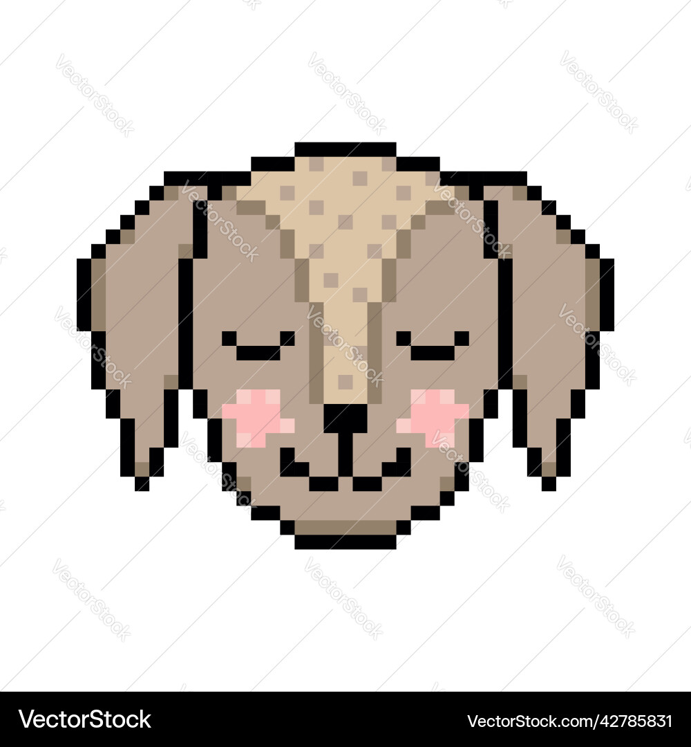 Dog head in pixel art style Royalty Free Vector Image