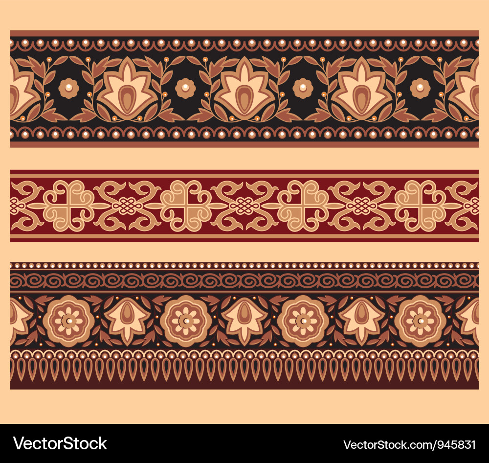 Exotic Floral Borders Royalty Free Vector Image