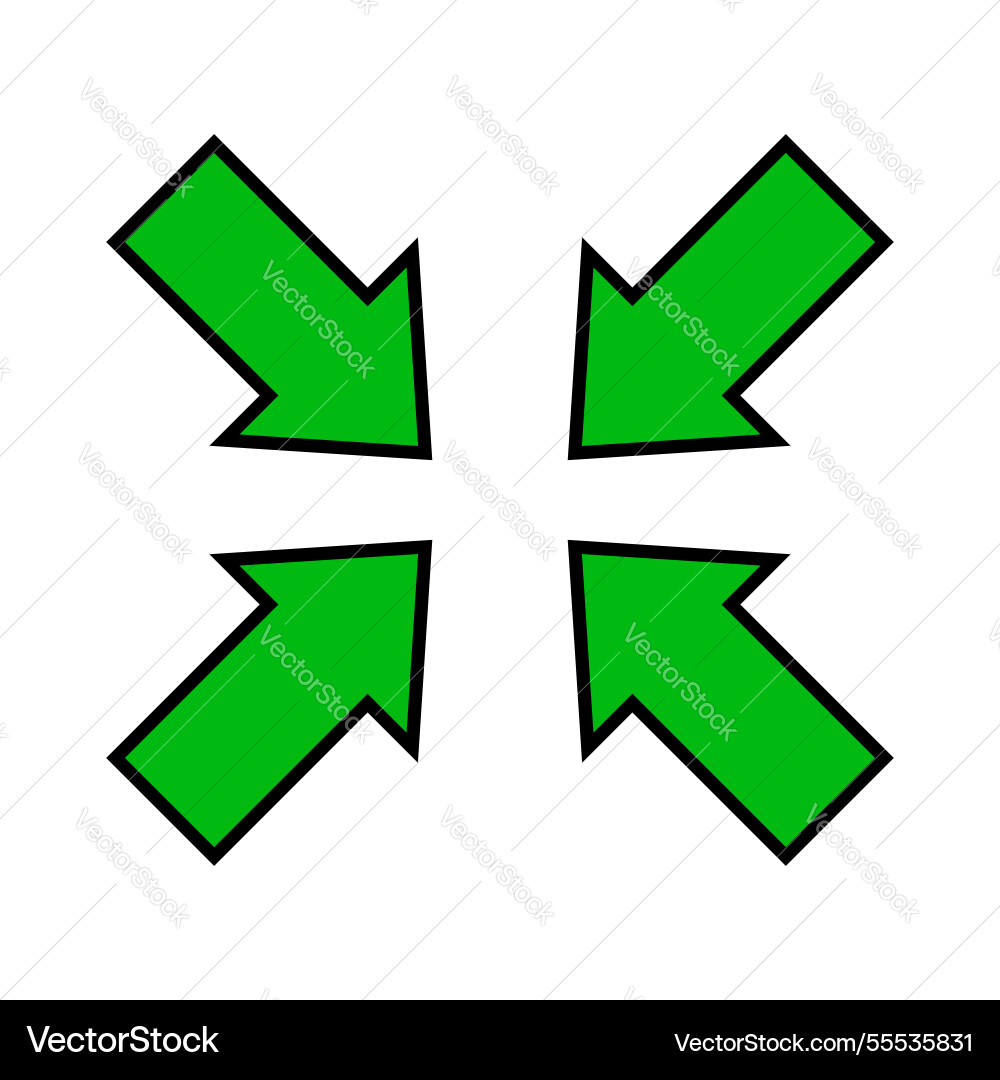 Green arrow and diagonal sign for map Royalty Free Vector