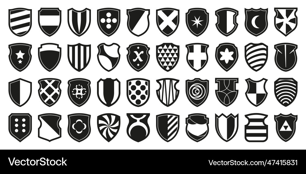 Heraldic Army & Military Shields Royalty Free Vector