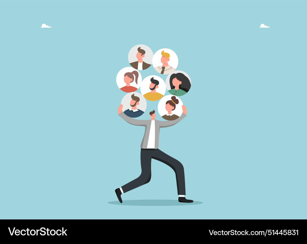 Leader retains many employees Royalty Free Vector Image