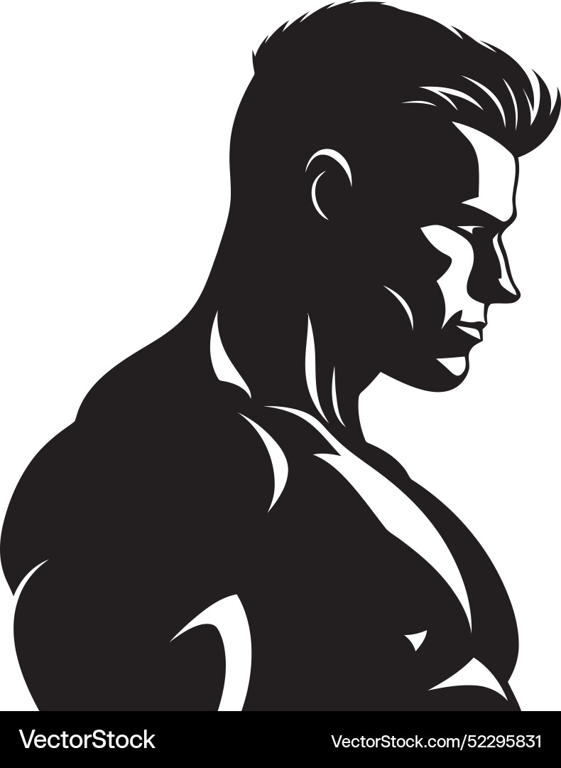 Monochrome mastery bold bodybuilder Royalty Free Vector