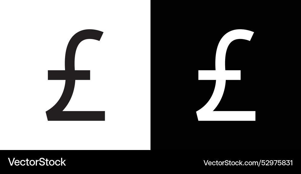 Pound icon black line art logo set Royalty Free Vector Image