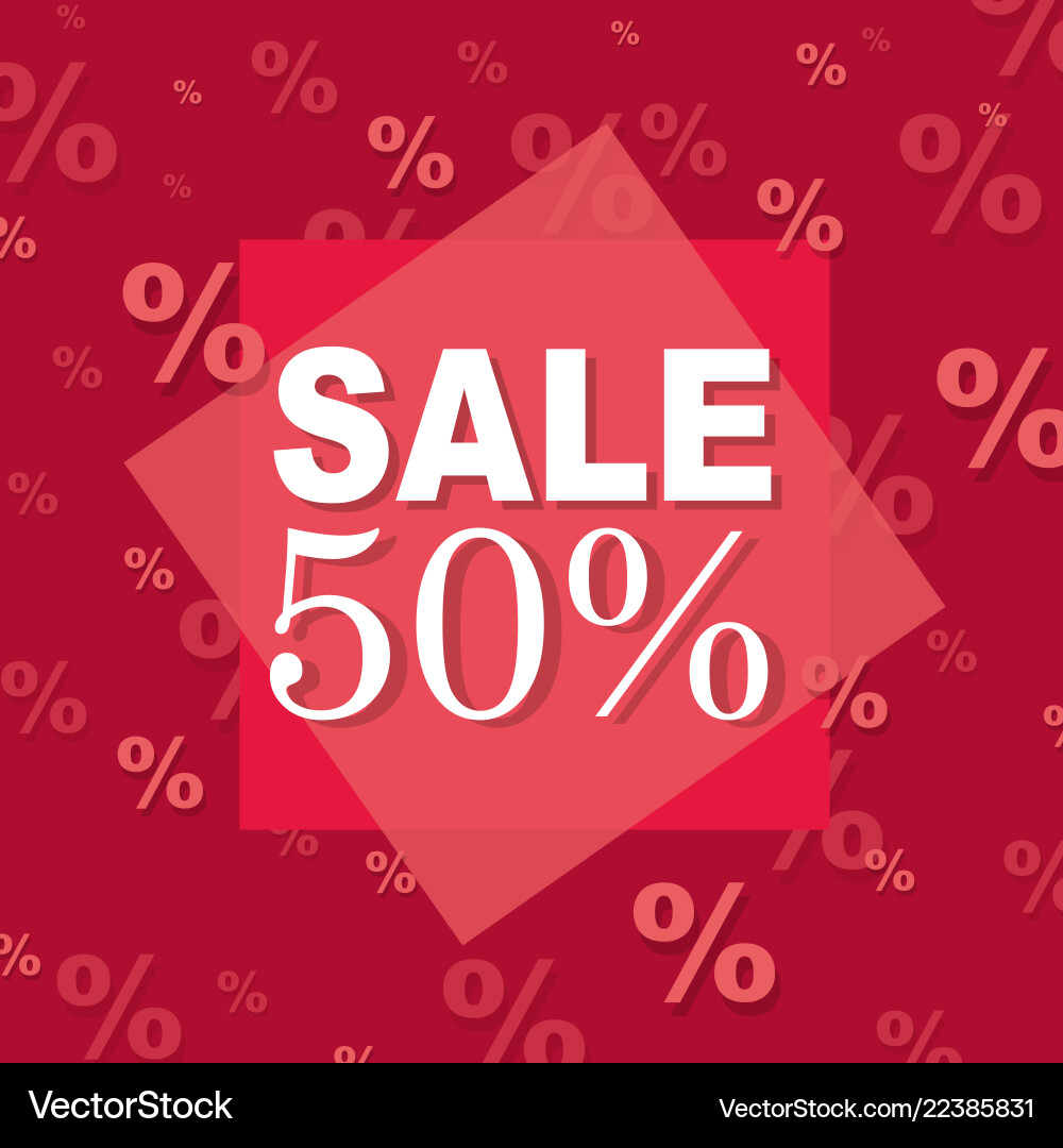 Red discount poster Royalty Free Vector Image - VectorStock