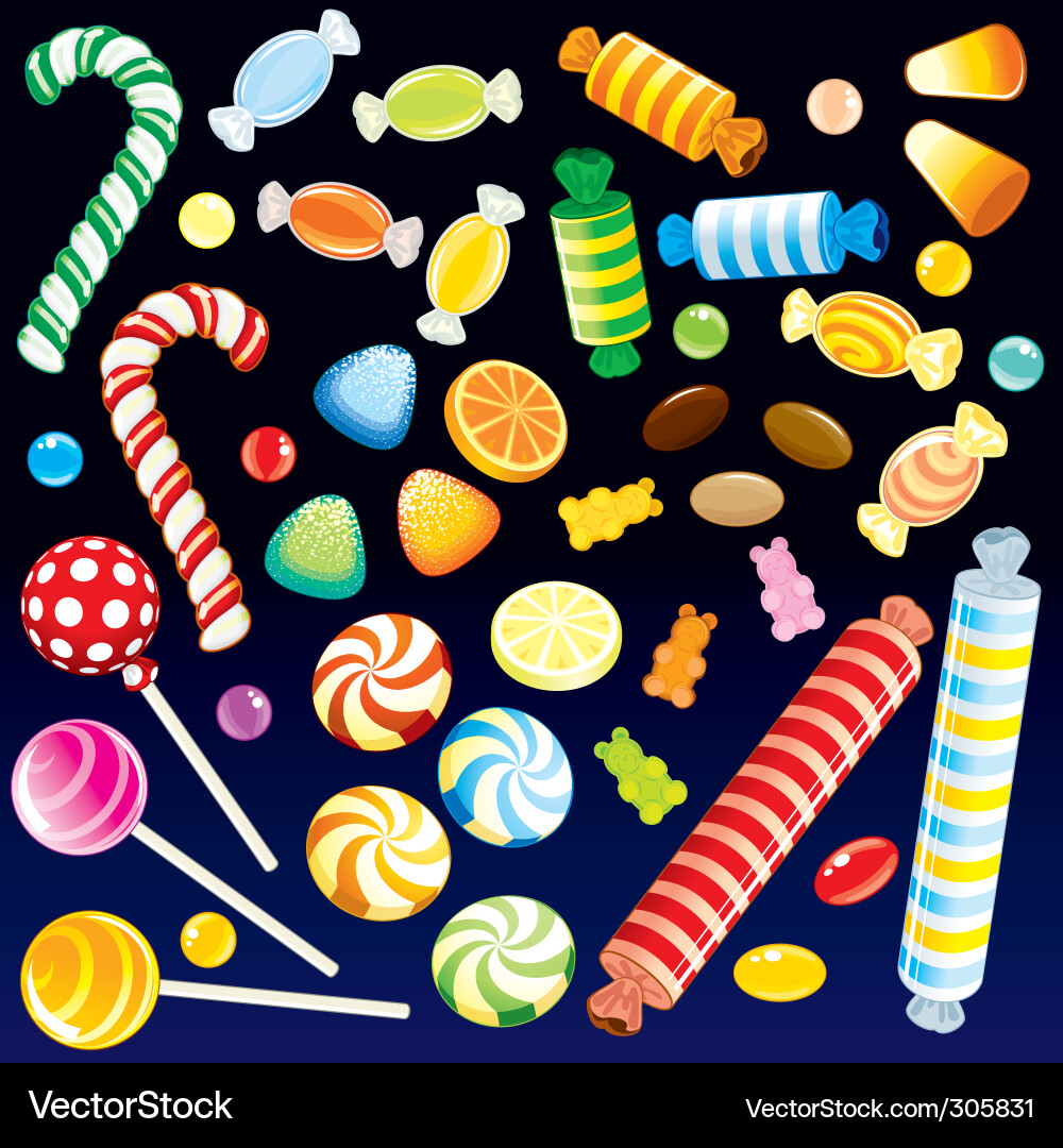 Sweet candies Royalty Free Vector Image - VectorStock