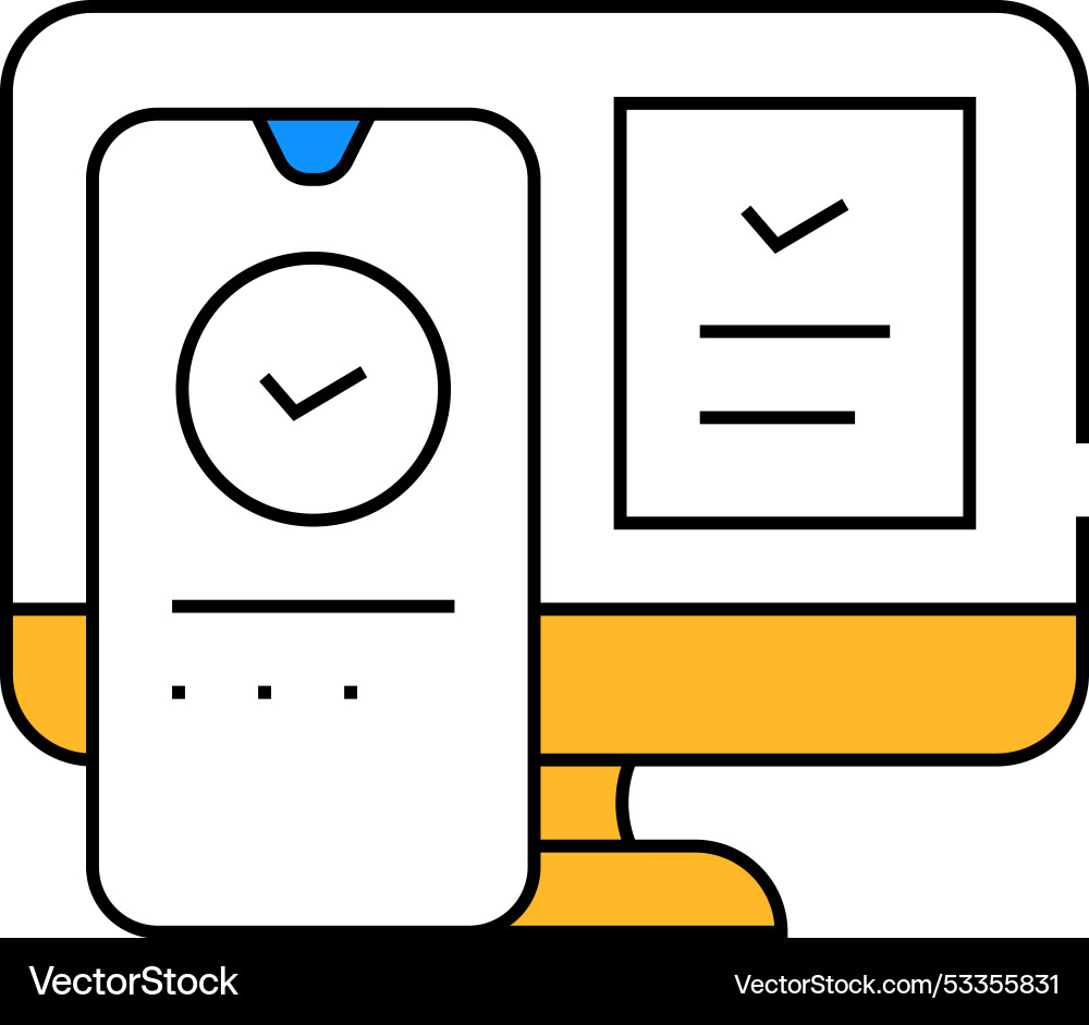 Two step authentication icon color Royalty Free Vector Image