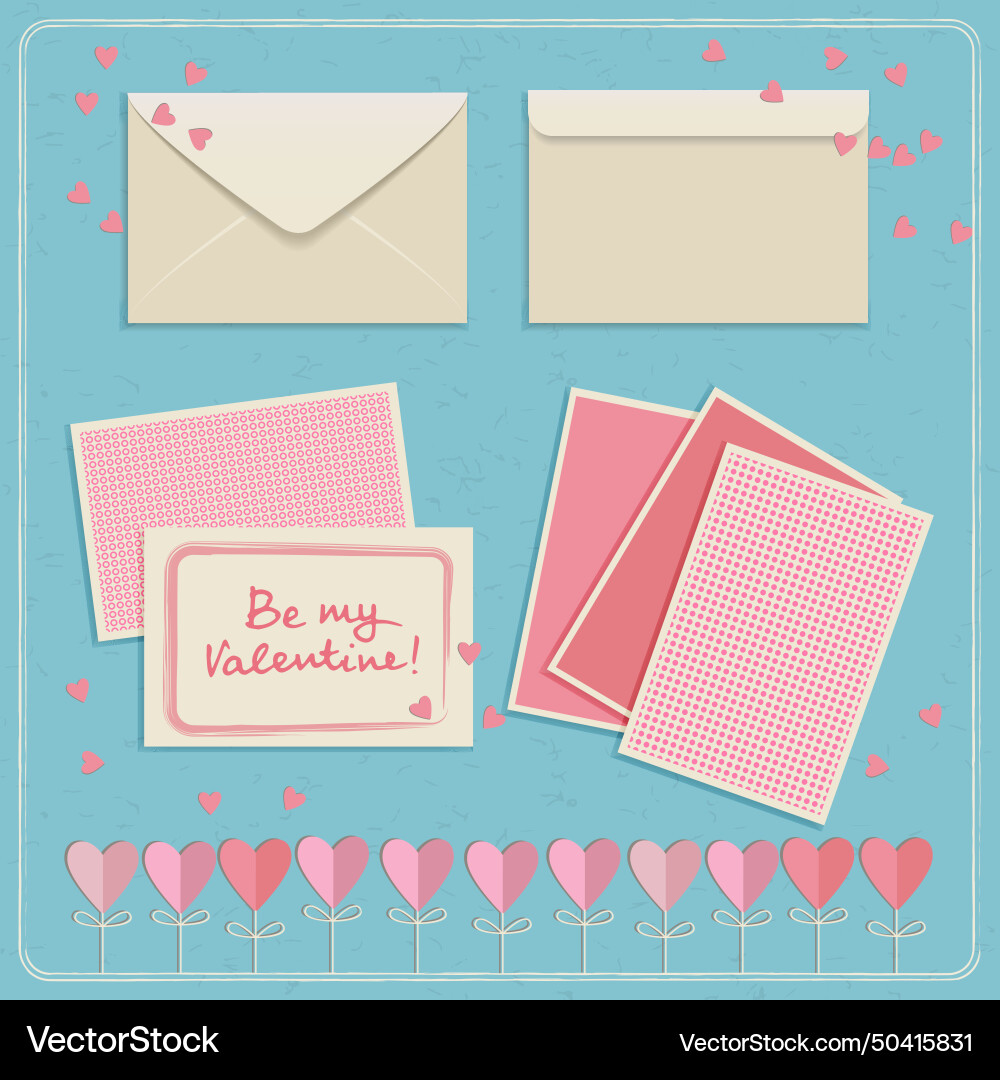 Valentines day envelopes set Royalty Free Vector Image