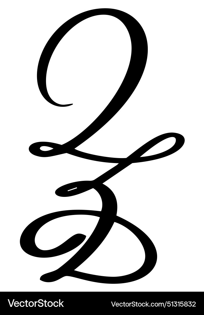Calligraphy hand drawn letter d script Royalty Free Vector