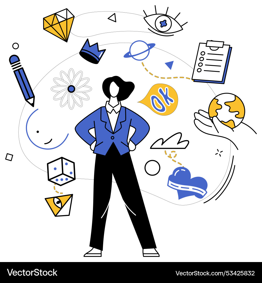 Corporate vision mission-focused planning is map Vector Image