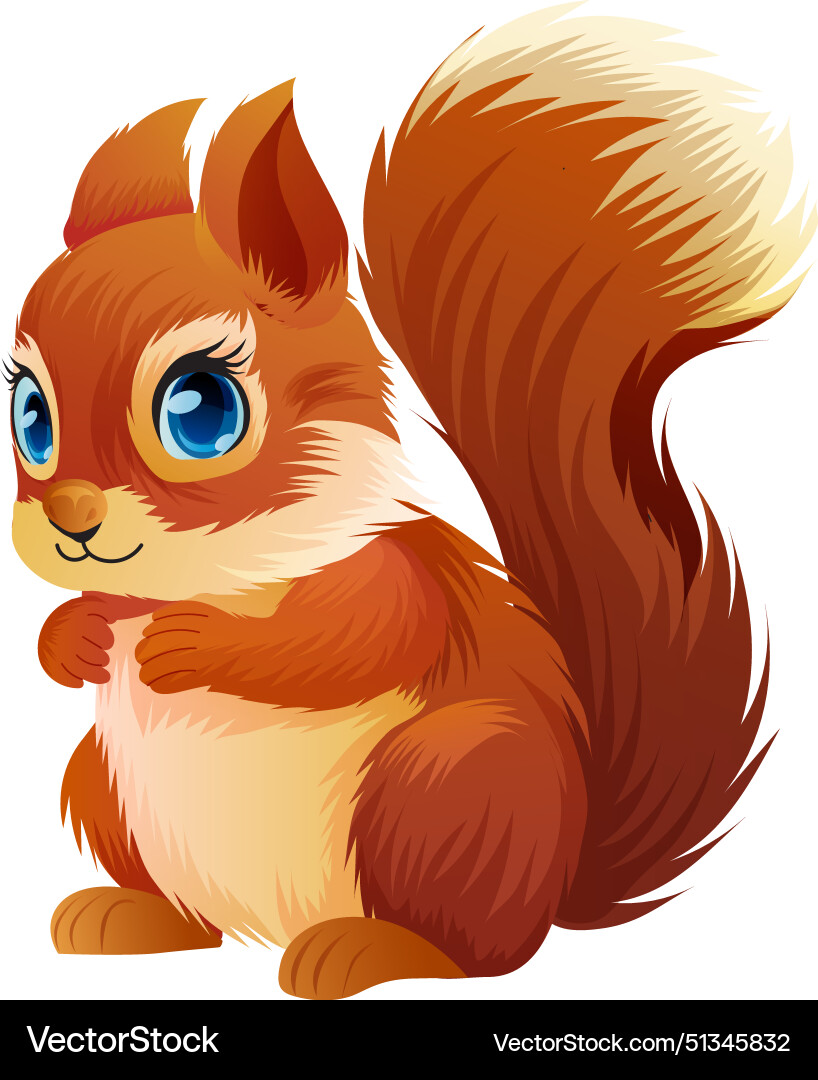 Cute Squirrel Cartoon Characters Royalty Free Vector Image