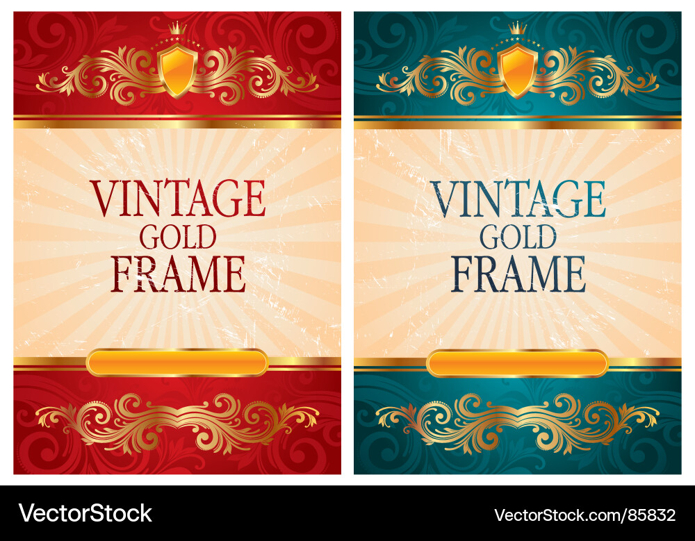 Elegant Gold Frame Pattern Royalty Free Vector Image