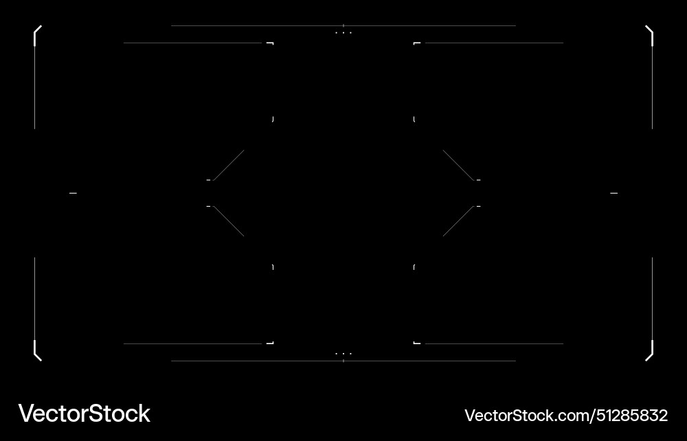 Futuristic glitchy hud aim Royalty Free Vector Image