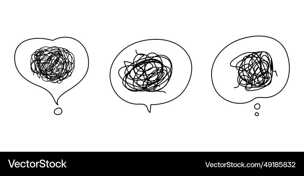 Hand drawn scribble sketch circle object on set Vector Image