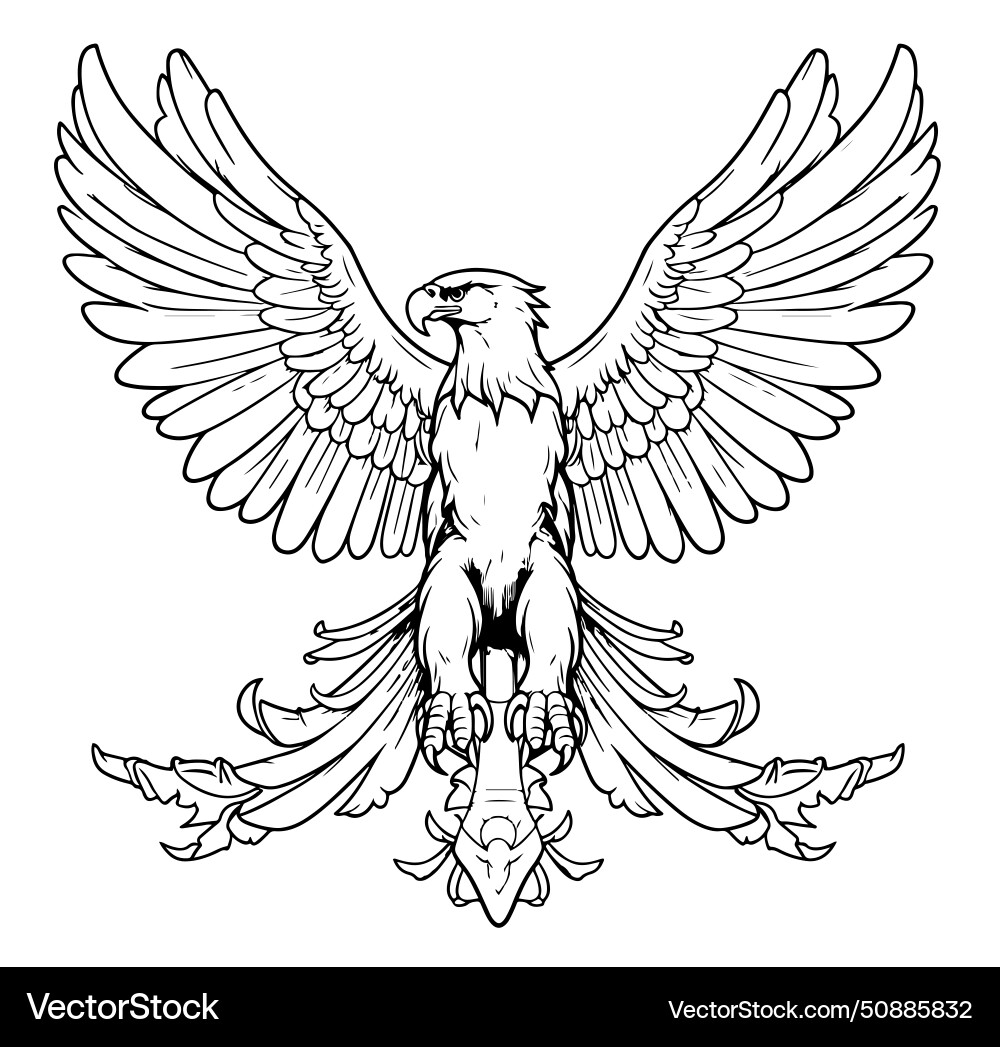 Heraldic eagle with spread wings Royalty Free Vector Image