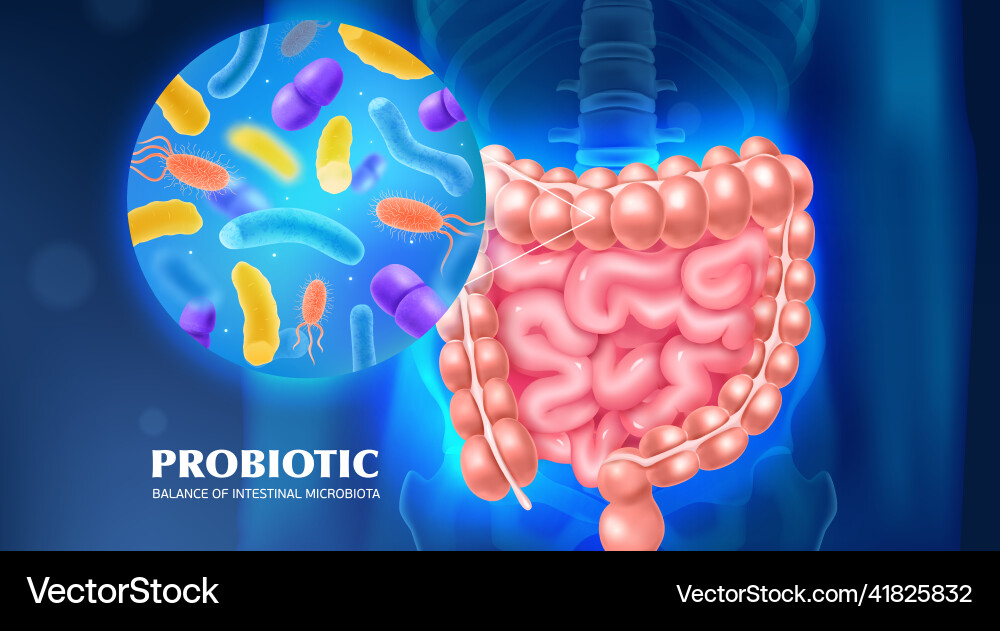 Probiotic realistic advertising background Vector Image