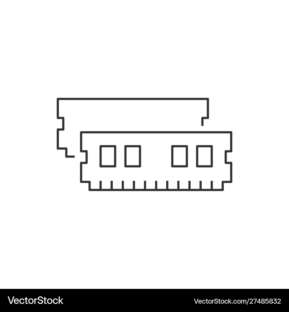 Ram memory linear icon on white background Vector Image