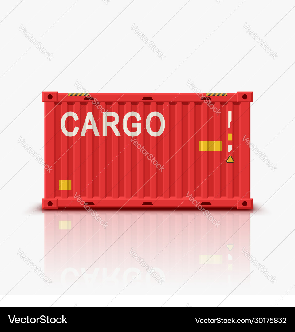 Red container with reflection Royalty Free Vector Image
