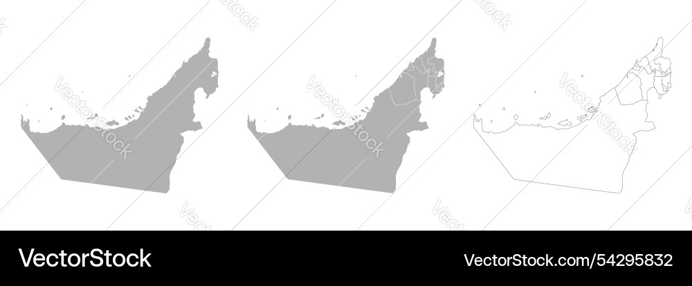 Set of uae maps with main map and regional Vector Image
