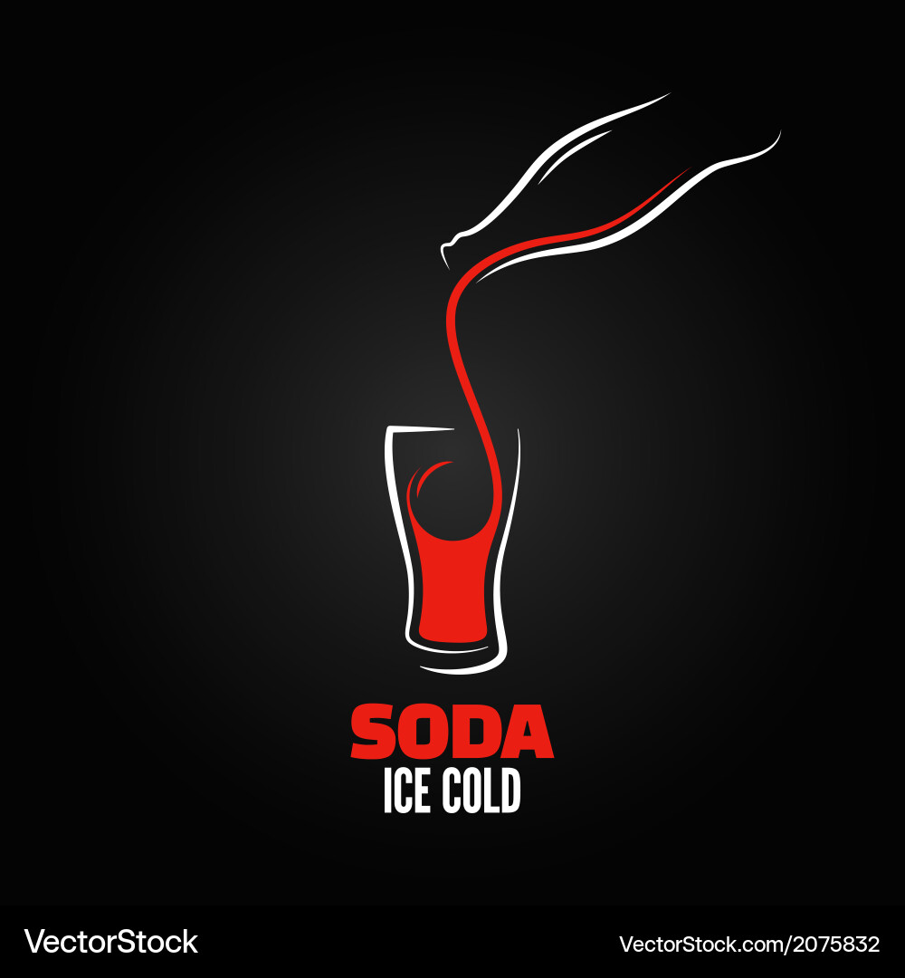 Soda bottle splash design menu background Vector Image